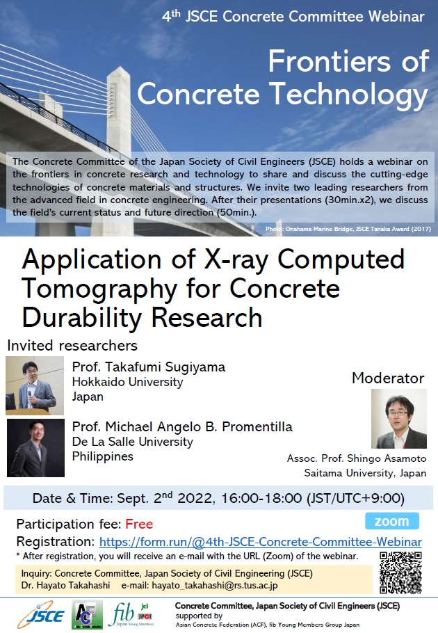 4th JSCE Concrete Committee Webinar "Frontiers of Concrete Technology" | Japan Society of Civil ...